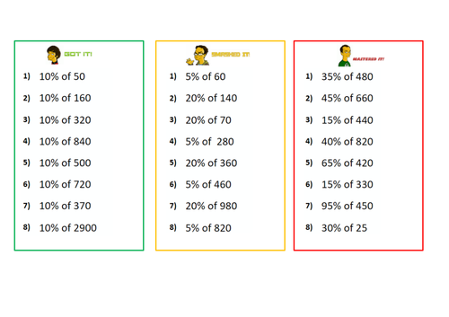 GCSE Maths/Functional Skills- Differentiated Percentage of Amounts ...