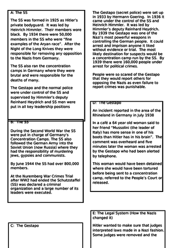 GCSE 1-9 Edexcel Key Topic 3: Nazi control and dictatorship | Teaching ...