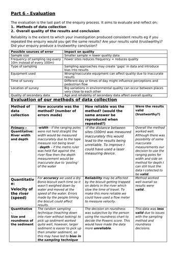 Edexcel B GCSE Geography 9-1 River fieldwork pack | Teaching Resources