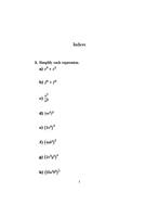 Indices worksheet no 2 (with solutions) | Teaching Resources