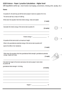 GCSE Science/Physics paper 1 calculation practice - Higher & Foundation (topic 1-4) [AQA ...