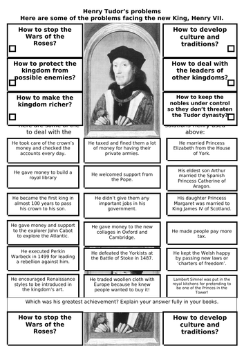 Was Henry VII a Successful King? | Teaching Resources