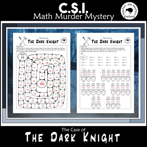 CSI: Math Murder Mystery - Dark Knight | Teaching Resources