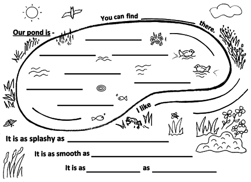 Pond Writing + Colouring | Teaching Resources