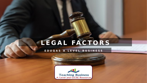 Eduqas A Level Business - Legal Factors | Teaching Resources