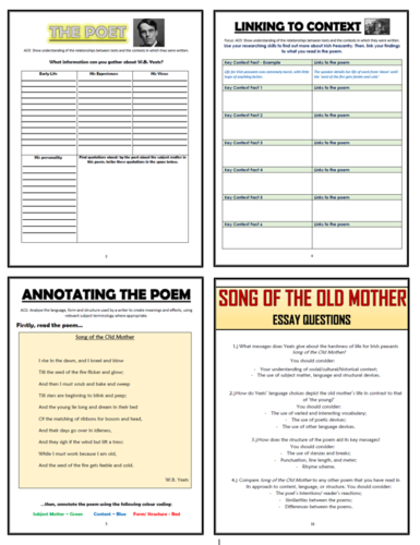 Song of the Old Mother Comprehension Activities Booklet! | Teaching ...