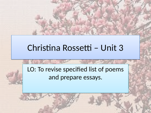 Rossetti Analysis Lesson Pack | Teaching Resources