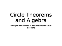 Circle theorem and algebra | Teaching Resources