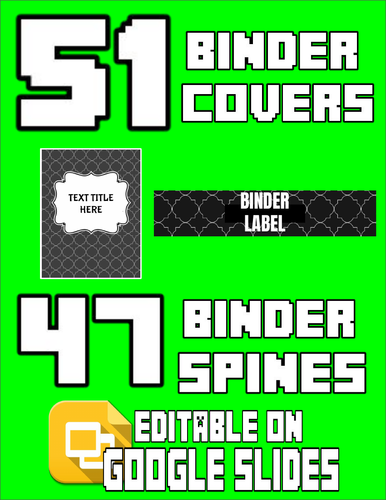 98 Binder Covers & Labels (Editable on Google Slides) | Teaching Resources