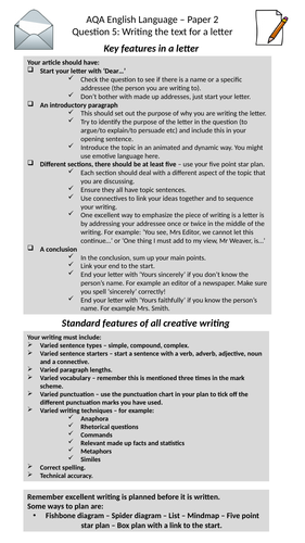 AQA English Language Paper 2 Revision Bundle | Teaching Resources