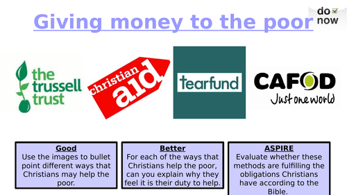 AQA A GCSE Theme F Human Rights and Social Justice: Lesson 5 Giving ...