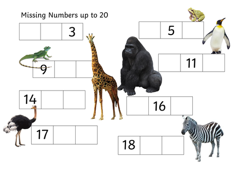 Counting to 20 missing numbers | Teaching Resources