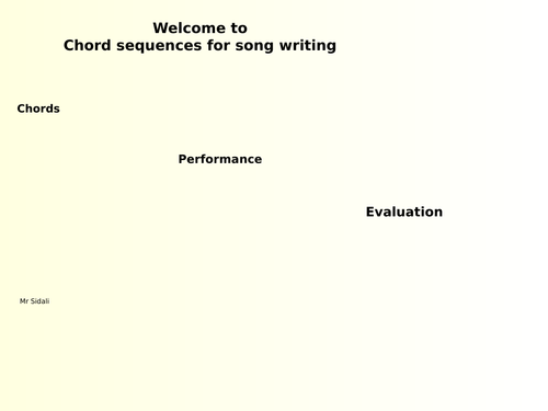 Chord Sequence for Song Writing | Teaching Resources