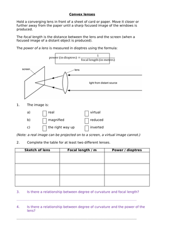 Lenses lesson powerpoint and lesson resources | Teaching Resources