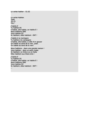 French in Songs | Teaching Resources