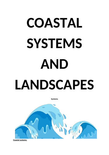 AQA A Level Coastal Systems and Landscapes Revision Booklet | Teaching ...