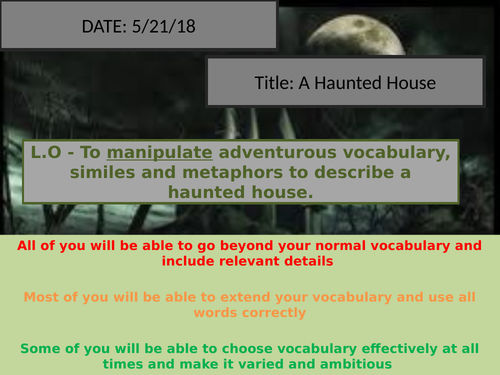 Similies + Metaphors - Gothic Writing Skills SOW - Wolsey Academy 14/20 ...