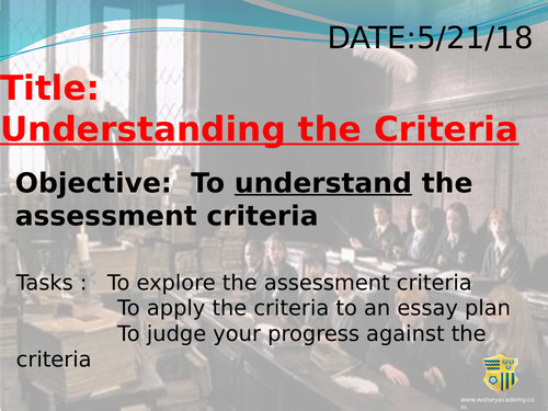 Understanding Criteria - Gothic Writing Skills - English - Wolsey ...