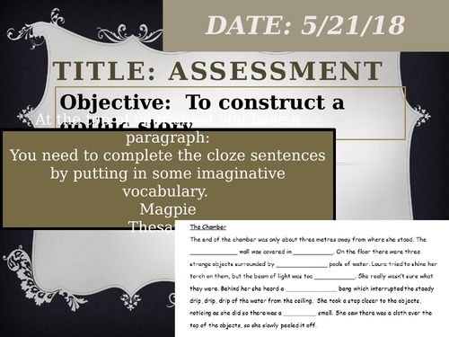 Extended Writing Assessment - Gothic Writing Skills SOW - Wolsey Acadmy ...