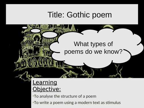 Gothic Poetry - Gothic Writing Skills SOW - Wolsey Academy 19/20 (Mini ...