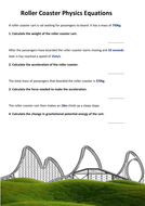Roller Coaster Physics Equations | Teaching Resources