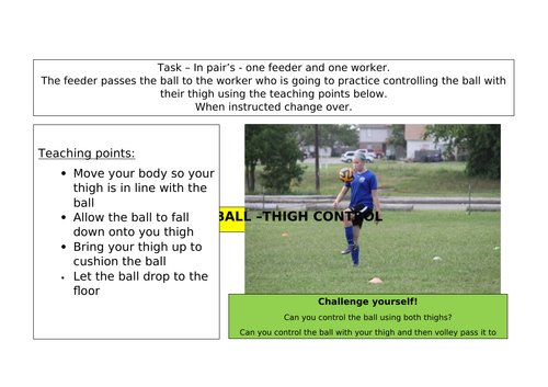 Football - controlling an aerial ball | Teaching Resources