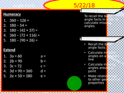 Basic Angle Facts Lesson | Teaching Resources