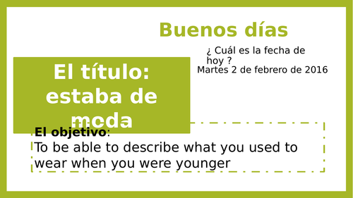 KS3 Spanish La moda - Clothes. Estaba de moda | Teaching Resources