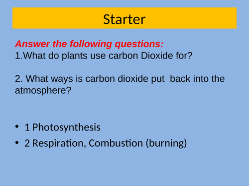 AQA Trilogy Biology 2 Carbon Cycle | Teaching Resources