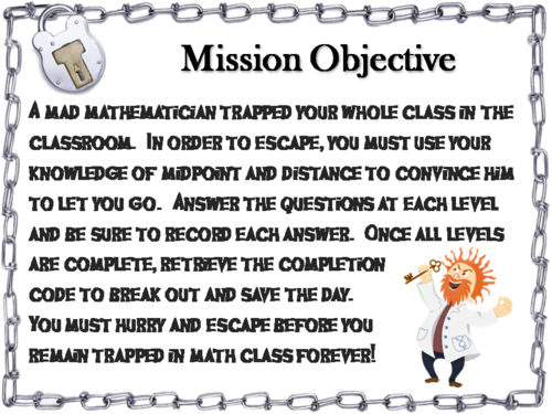 Midpoint and Distance Formula Game: Geometry Escape Room - Math ...