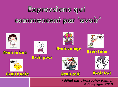 French: Verbs using avoir | Teaching Resources