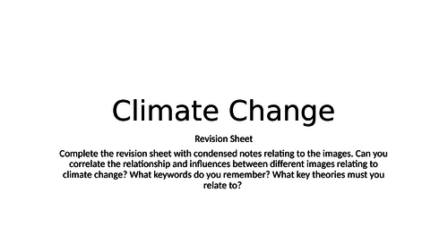 Climate Change - Revision | Teaching Resources