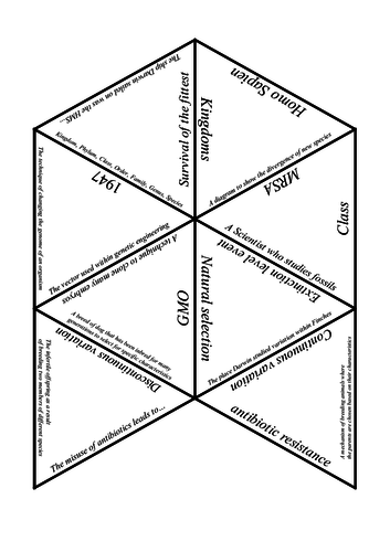 AQA Biology Paper 2 revision - B7 Variation & Evolution Tarsia puzzle ...