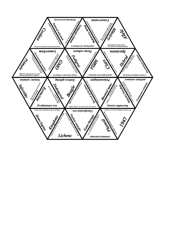 AQA Biology Paper 2 revision - B7 Variation & Evolution Tarsia puzzle ...