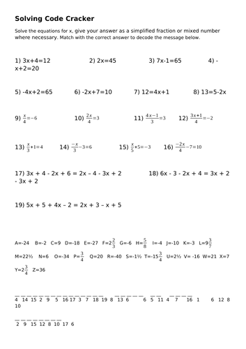 Solving code cracker | Teaching Resources