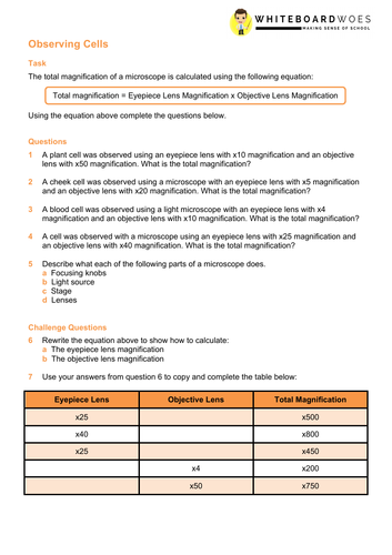 Cells: Observing Cells (KS3 Activate) | Teaching Resources