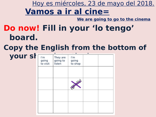 Spanish near future bingo | Teaching Resources