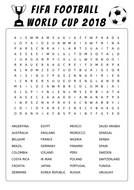 FIFA Football World Cup 2018 Countries Word Search Find | Teaching ...
