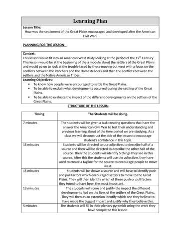 How was the settlement of the Great Plains encouraged and developed ...