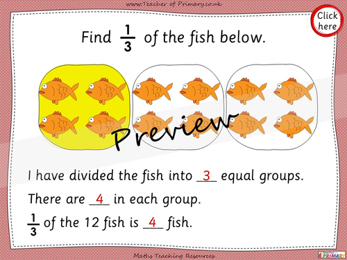 Unit Fractions of an Amount - Year 3 | Teaching Resources