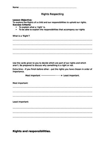 Rights respecting | Teaching Resources
