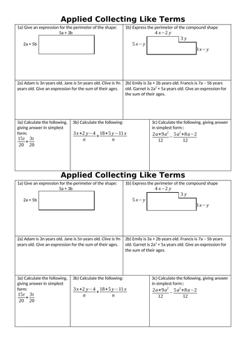 Maths Applied Problem Solving Worksheet Pack - 4 A5 Sheets (Simplifying Algebra, LCM / HCF ...