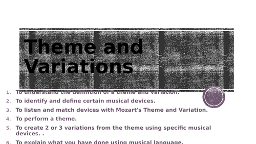 Theme and Variations 1 | Teaching Resources