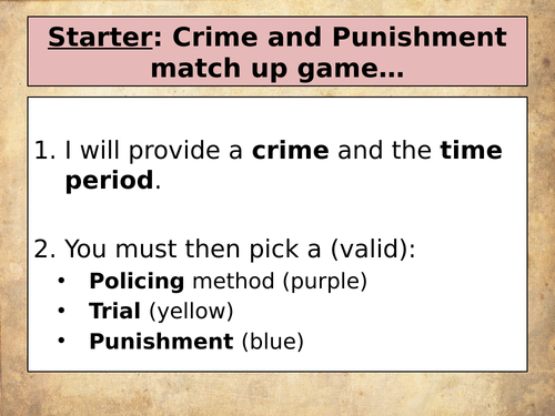 Crime and Punishment match up revision task | Teaching Resources