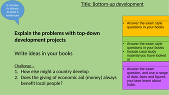 Bottom-up development KS3 Geography - Edexcel | Teaching Resources