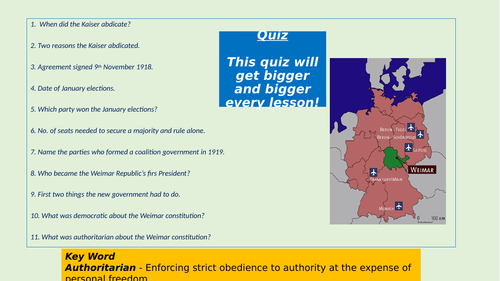 The Weimar Republic, Weimar and Nazi Germany (Edexcel) | Teaching Resources