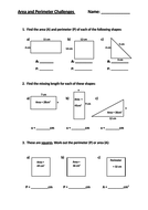 Area and Perimeter Year 5 differentiated | Teaching Resources
