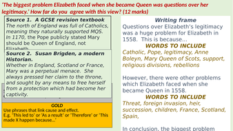 Elizabeth Tudor Assessment | Teaching Resources