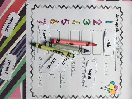 French months and days cut and paste activity - Les jours et les mois ...