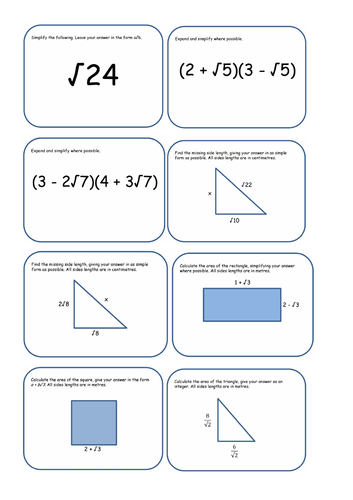 Application Of Surds In Context Teaching Resources